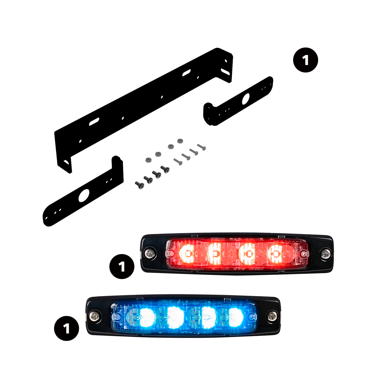 (1) MPSM-LPH1 + (1) MPSC2-RW + (1) MPSC2-BW | Federal Signal Police Car ...