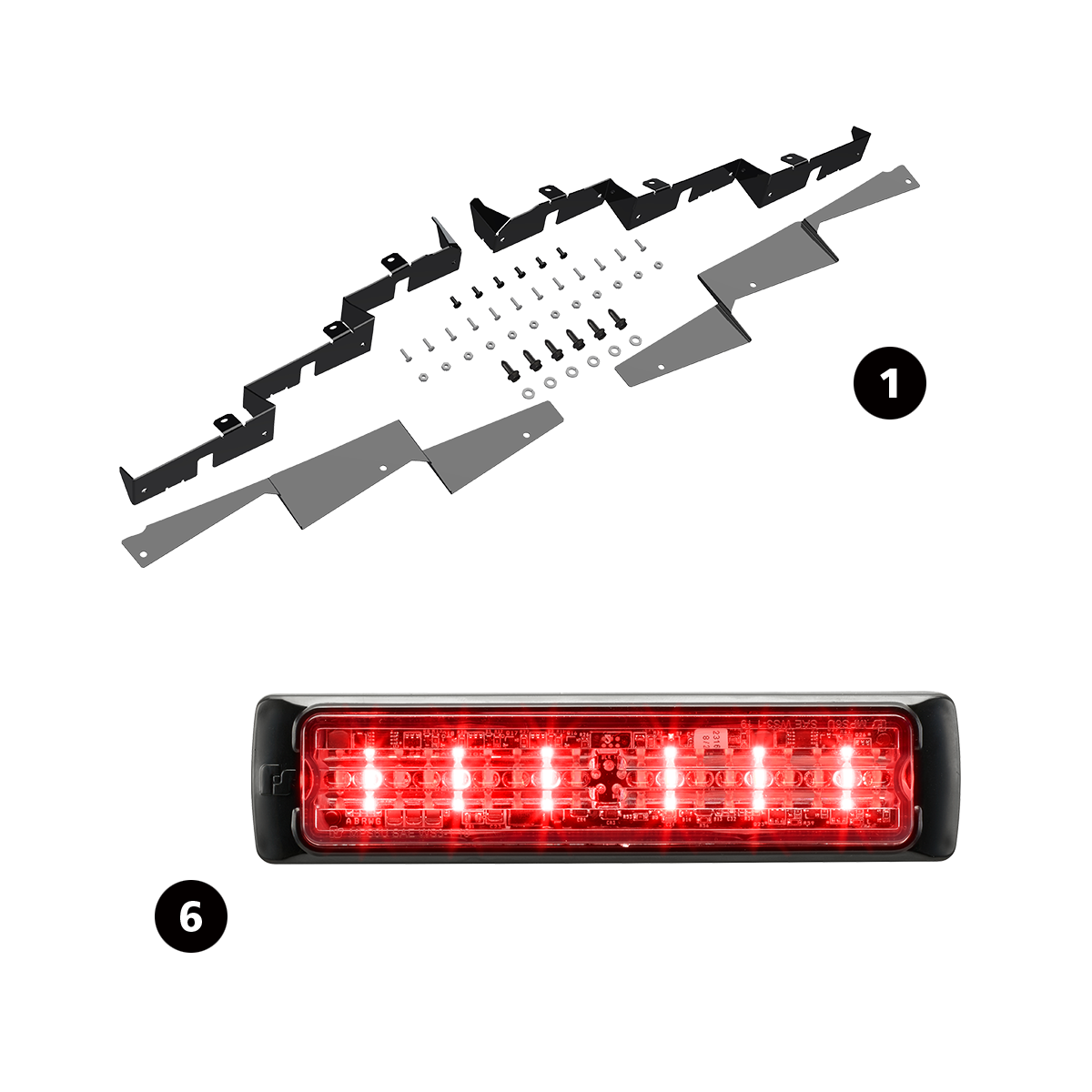 (1) MPSM6-TA21RS + (6) MPS63U-RBW | Federal Signal Police Car Configurator