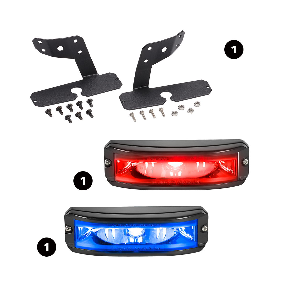 (1) MPSMW9-CHGR11MIR + (2) MPSW9-RBW | Federal Signal Police Car ...