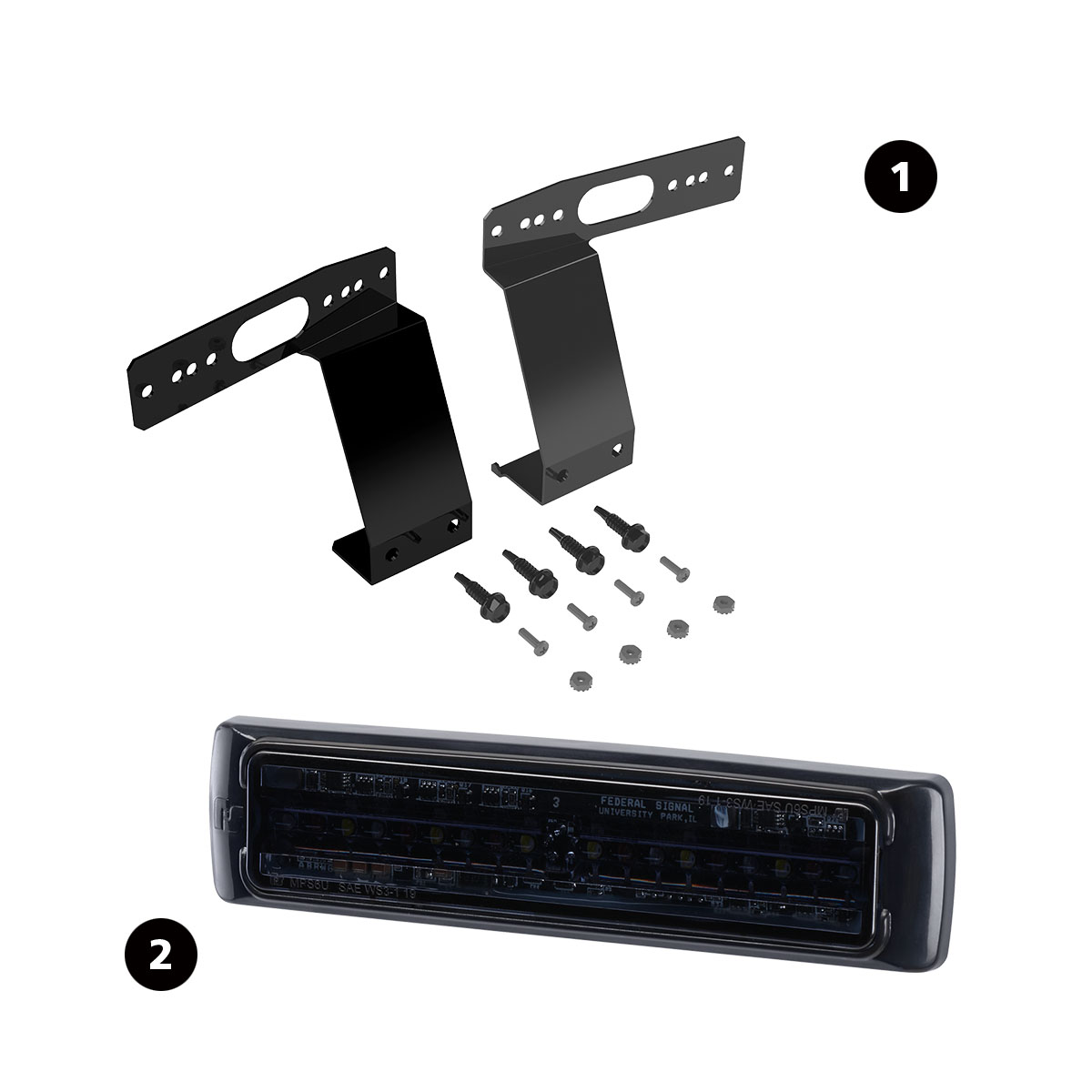 (1) MPSM6-GRL2 + (2) MPS63U-RBW-SMK | Federal Signal Police Car ...