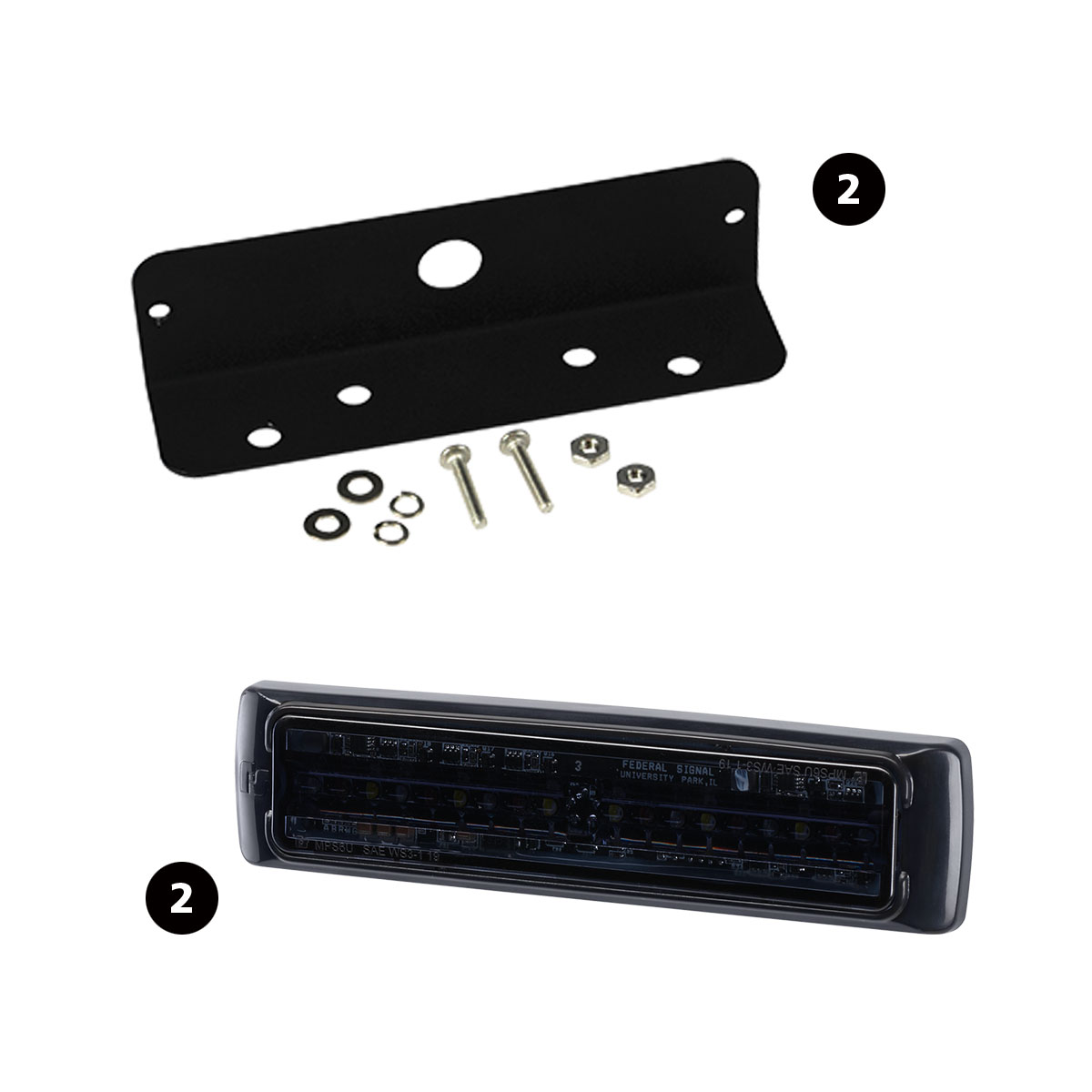 (2) MPSM6-LB + (2) MPS63U-RBW-SMK | Federal Signal Police Car Configurator