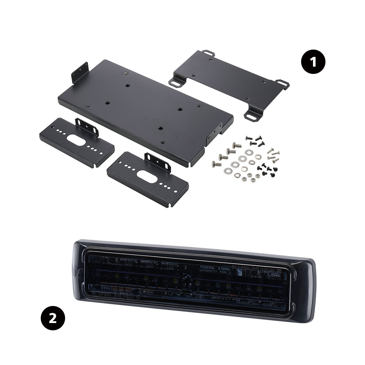 (1) IPX-LPV2 + (2) MPS63U-RBW-SMK | Federal Signal Police Car Configurator